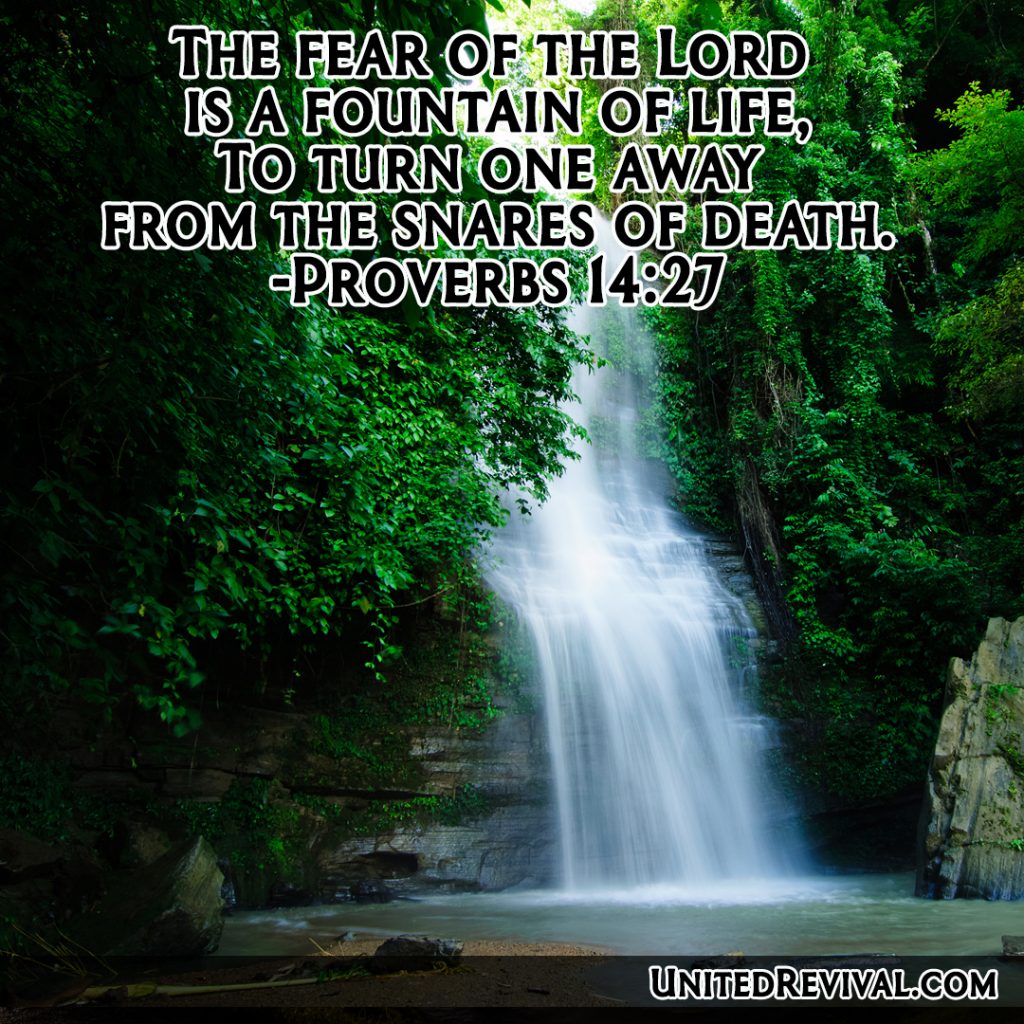 The fear of the Lord is a fountain of life, To turn one away from the ...