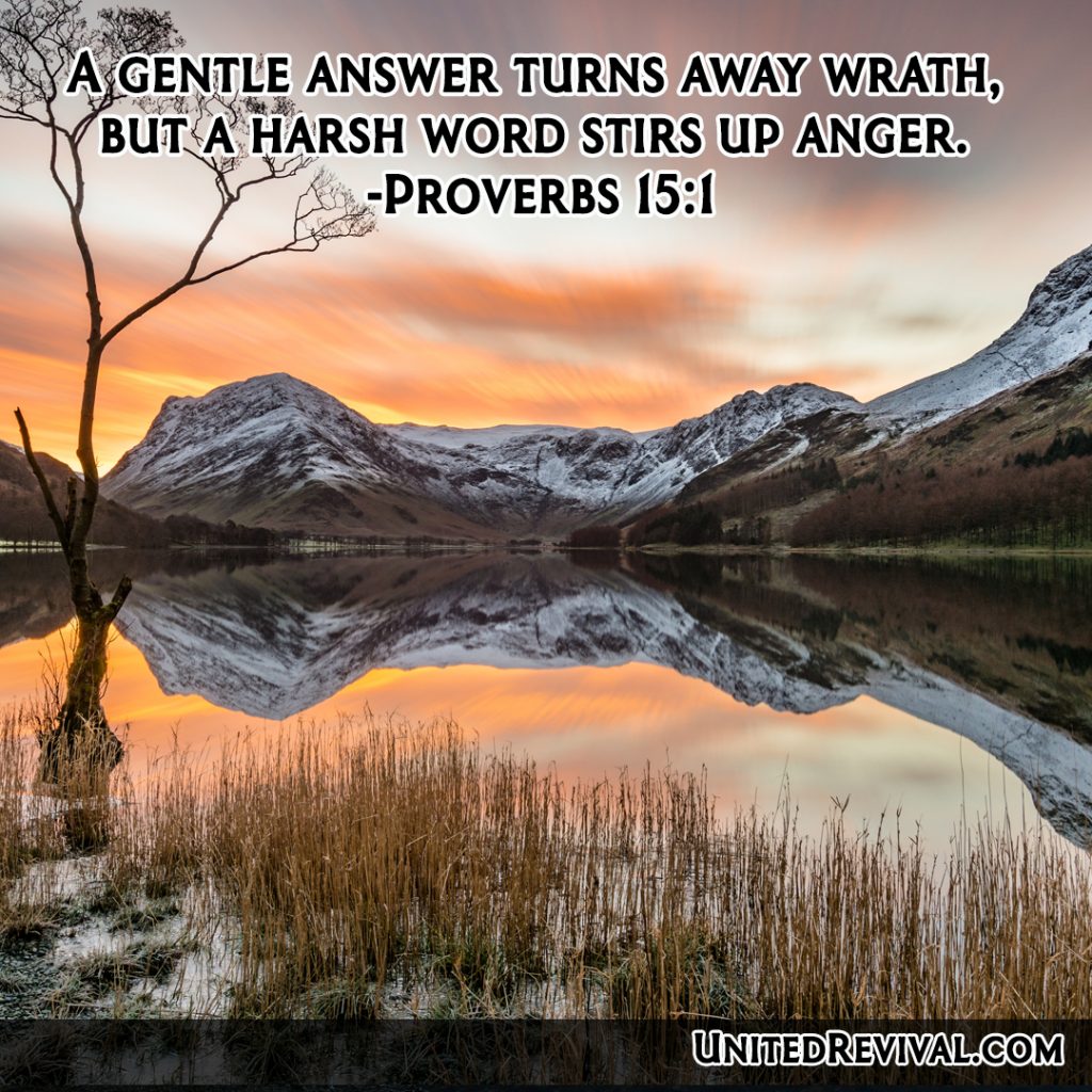 A gentle answer turns away wrath, but a harsh word stirs up anger ...