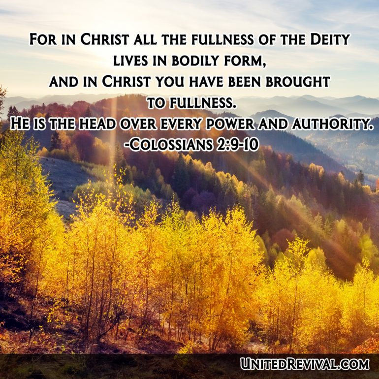 For in Christ all the fullness of the Deity lives in bodily form, and ...